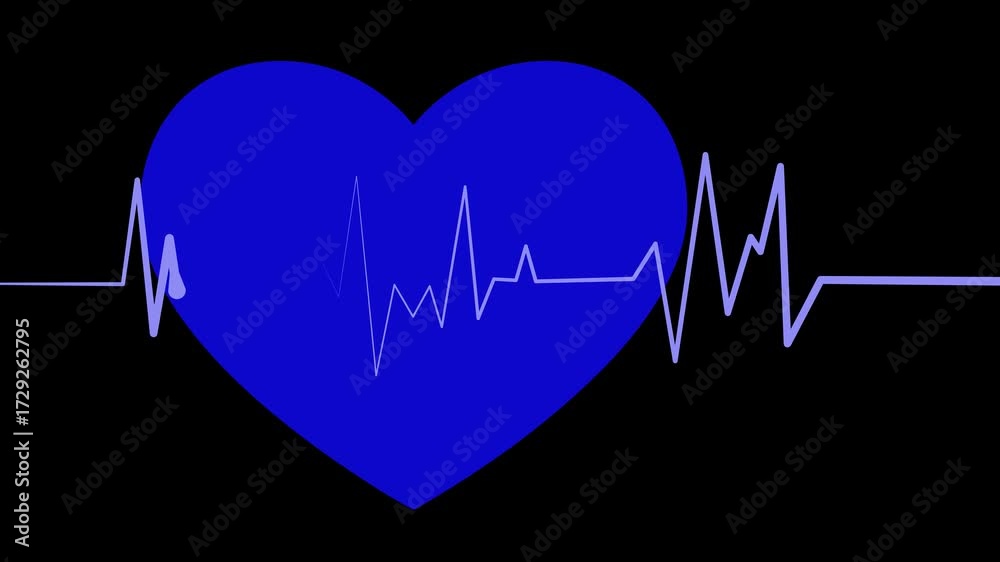 Medical ECG Monitor Animation with Clean Heartbeat Pulse Signal Stock ...