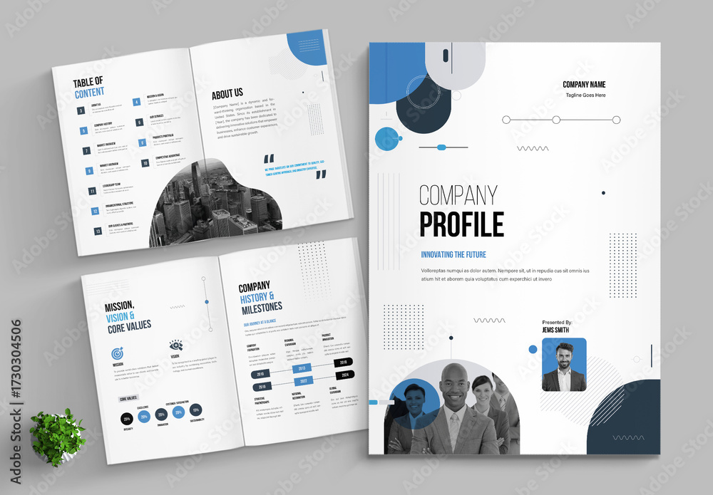 Company Profile Template Layout Stock Template | Adobe Stock