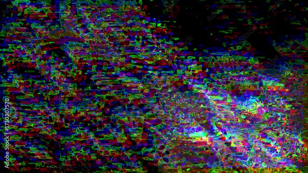 Error glitch screen with heavy broken distortion and noisy pixel ...