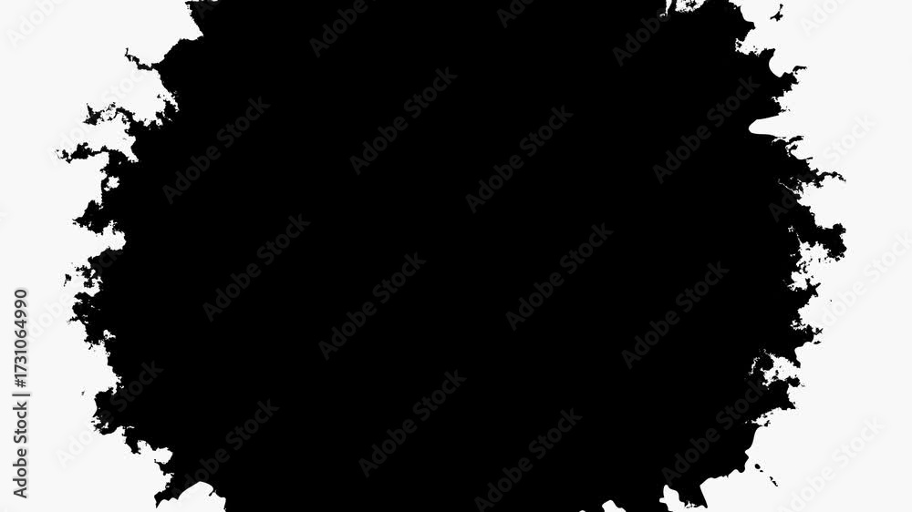Black ink stain spreading in water, black ink splatter background ...