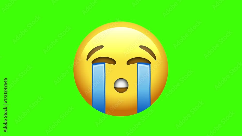 Loudly Crying Face animated. Loudly Crying Face animated 4k on green ...