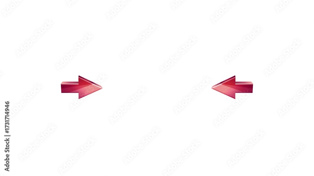 Two 3D red Arrows Facing opposite Each Other – Object Indication and ...