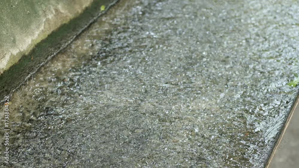 water in a concrete drainage channel, representing wastewater ...