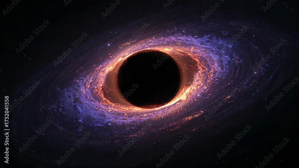 Gravity drawing plasma, rotating black hole swirling accretion disk ...