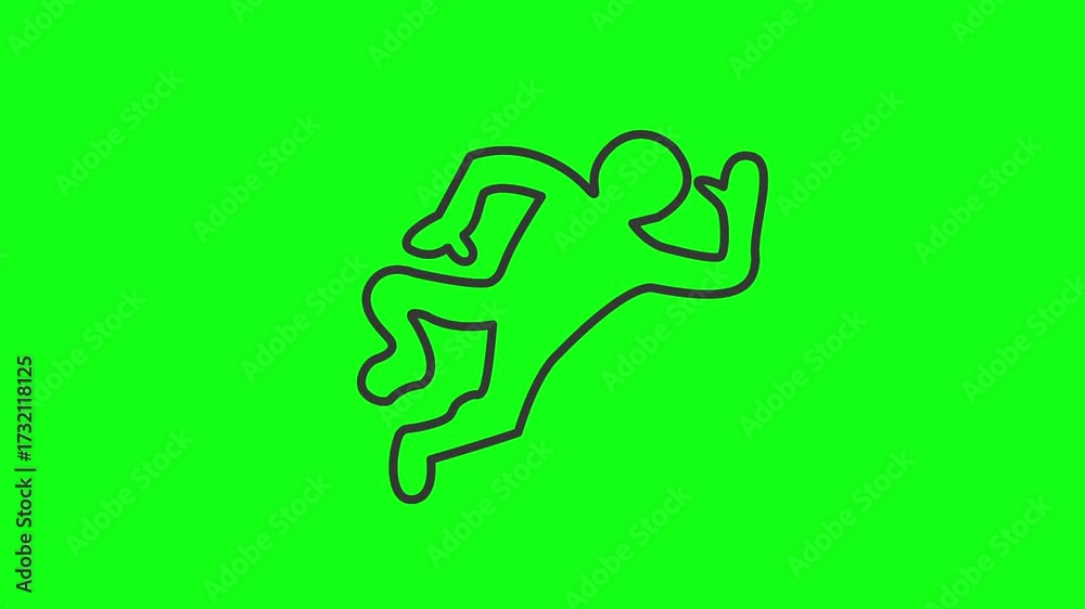 Animated Crime Scene Outline Victim Silhouette Green Screen Forensic ...