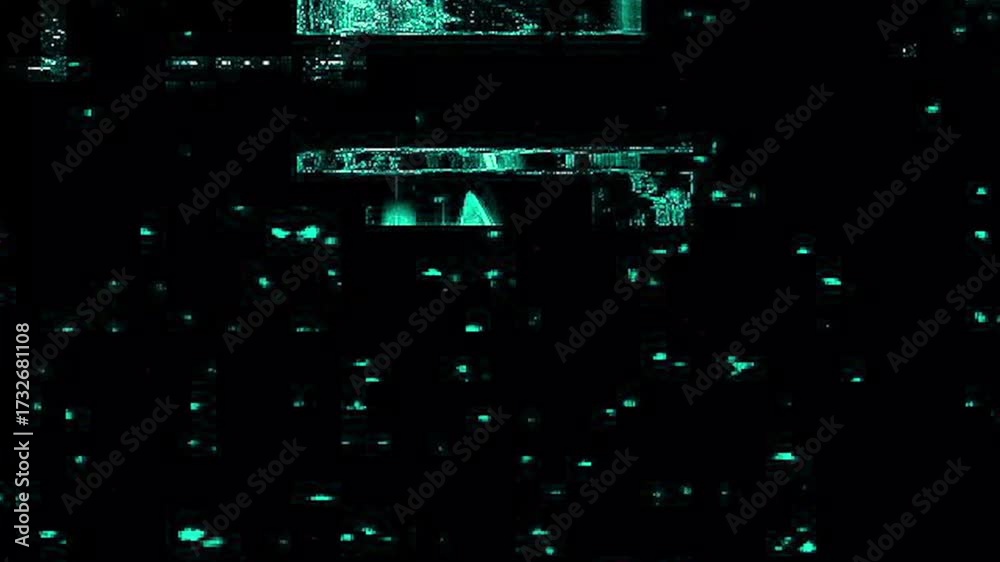 Video Stock Futuristic digital glitch overlay with VHS error signal ...