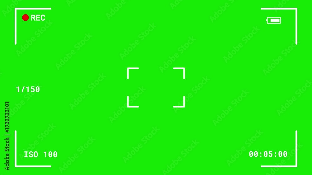 Camera Viewfinder Overlay on Green Screen Background. Green screen ...