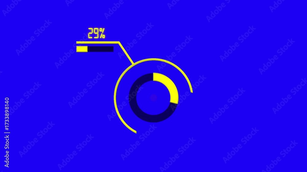 29% circular infographic animation design, percentage pie chart with ...