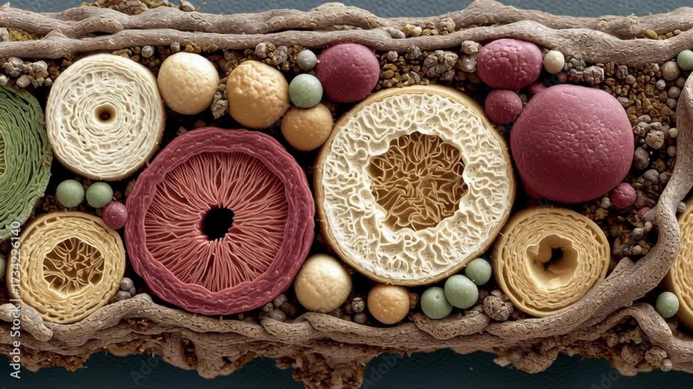 Cross section plant root vascular bundle xylem cross section stem ...