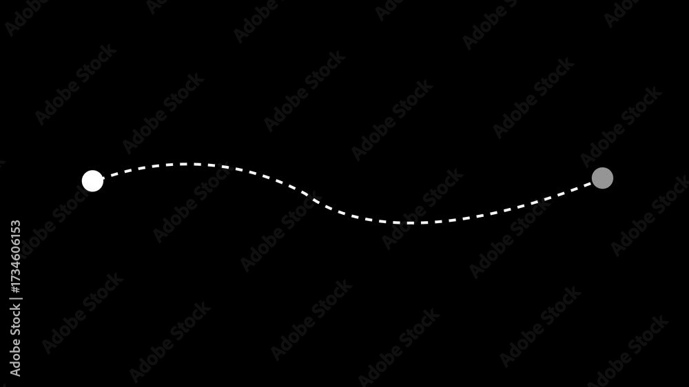 Animation of a dotted line path from left to right point. Concept of ...
