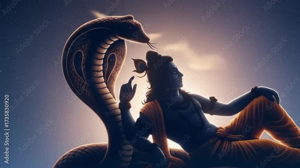 Lord Vishnu Resting on Shesha Divine Representation for Diwali Navratri ...