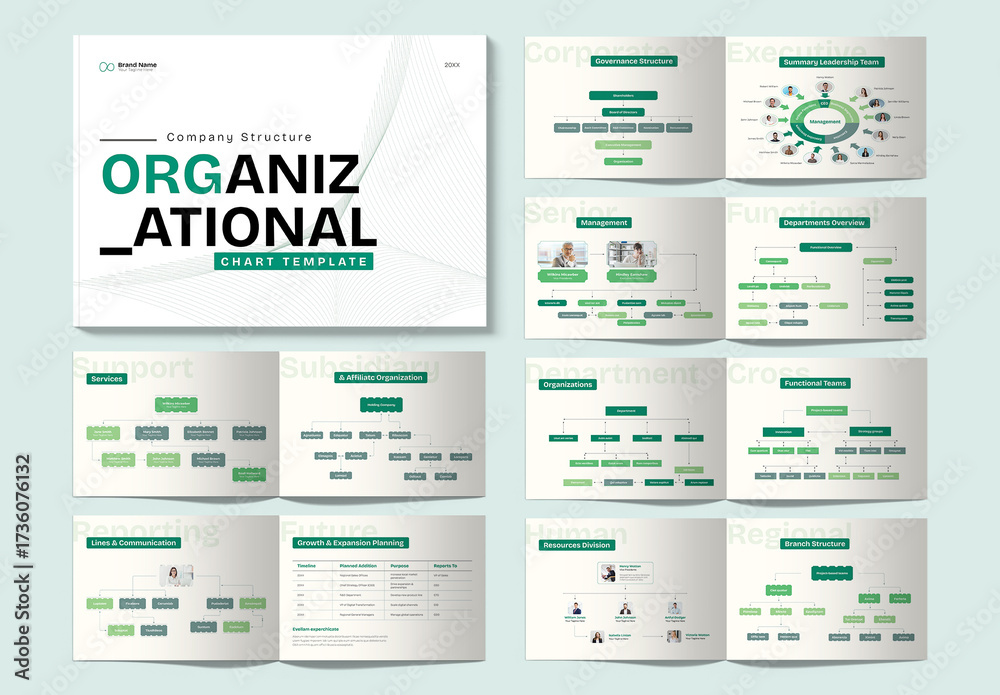 Modern Organizational Chart Structure & Corporate Hierarchy Book ...