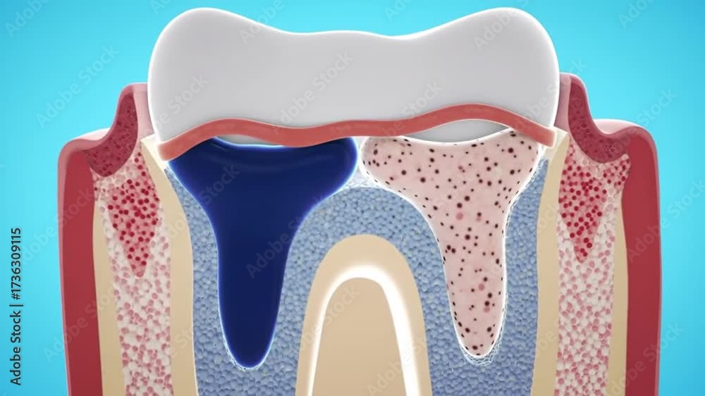 Animated Dental Anatomy: Tooth Structure, Decay, and Health Stock Video ...