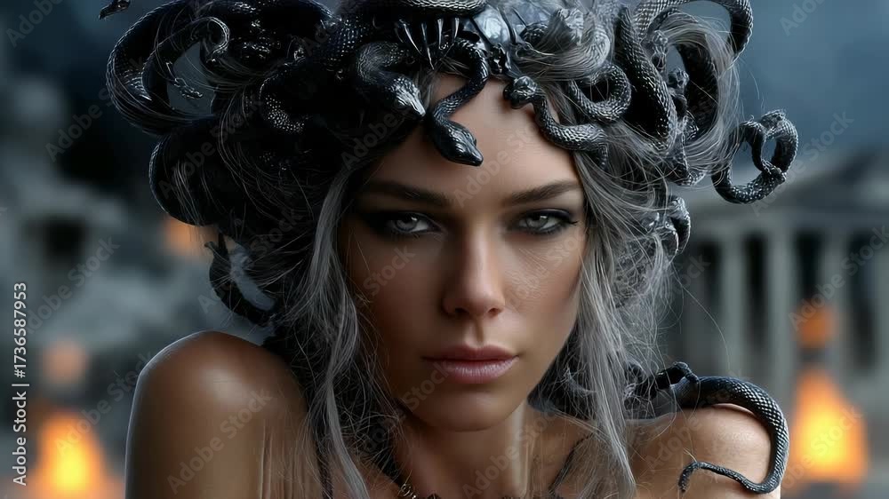 Tale Gorgon Jellyfish: divine curse, Medusa crown, petrified beauty ...