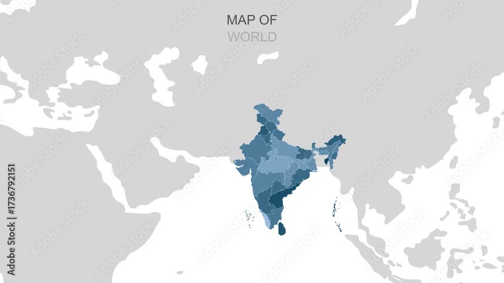 Delhi, India Animated Political Map | Professional State Geography ...