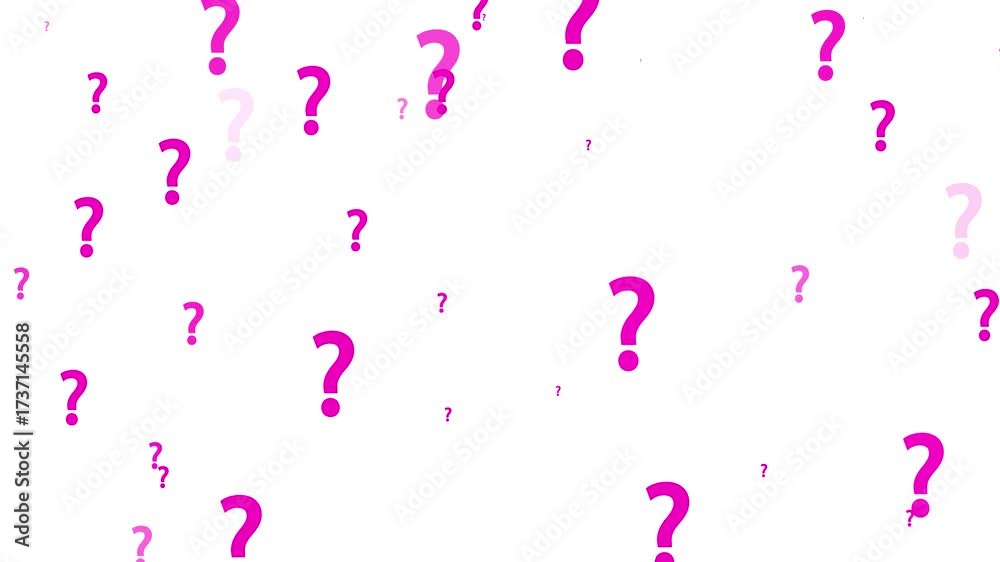 moving question marks on alpha channel. a lot of white question mark ...