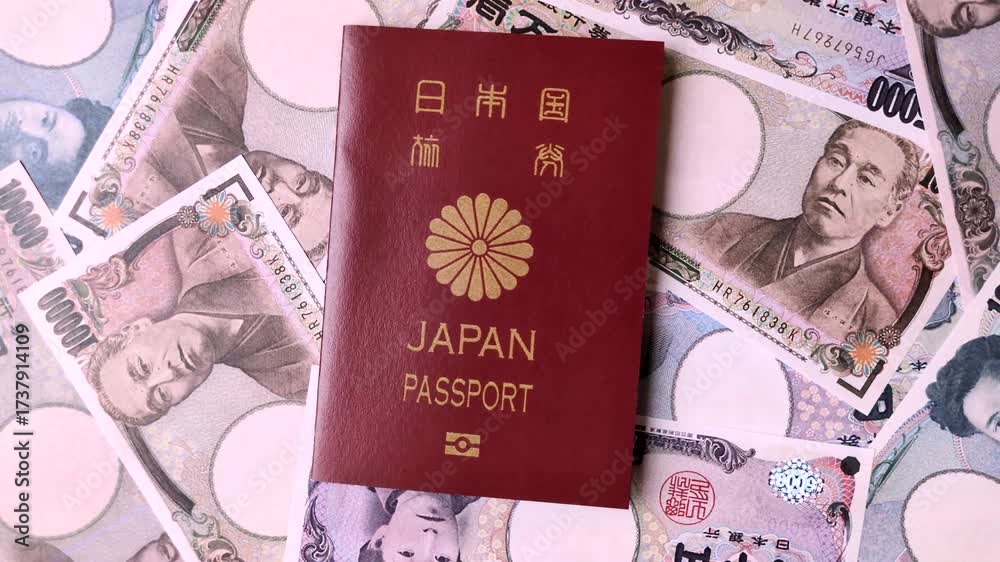 Video Stock Japanese passport or id document with tickets for flight ...