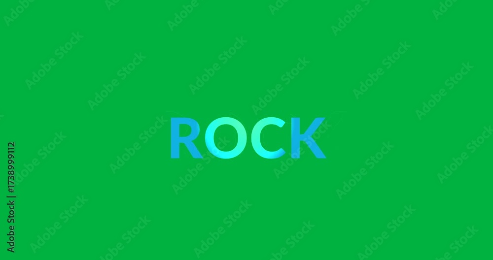 Animation of green to blue rock text on transparent background Stock ...