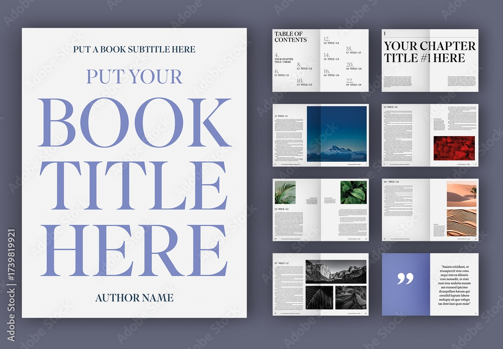 Narrative Reading Book Layout Stock Template | Adobe Stock