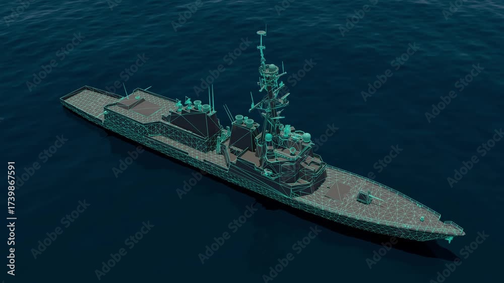 3D US Navy Aegis DDG mesh Stock 비디오 | Adobe Stock