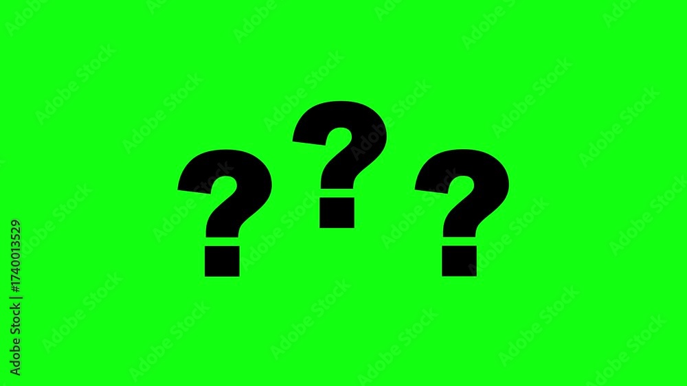Vidéo Stock Question mark icon animation on green background. Question ...