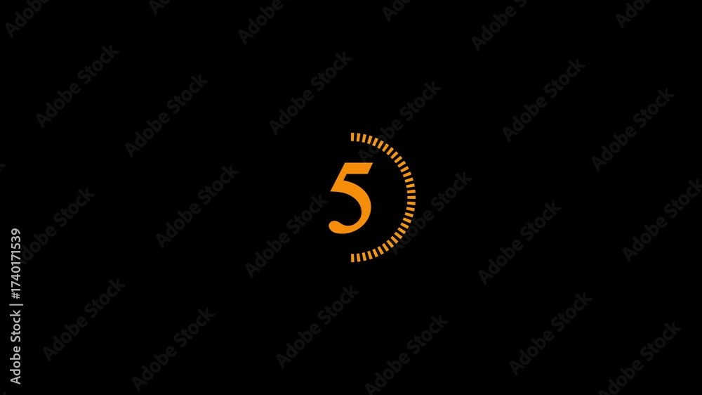 10 second circle countdown timer animation with number from 10 to 1 ...