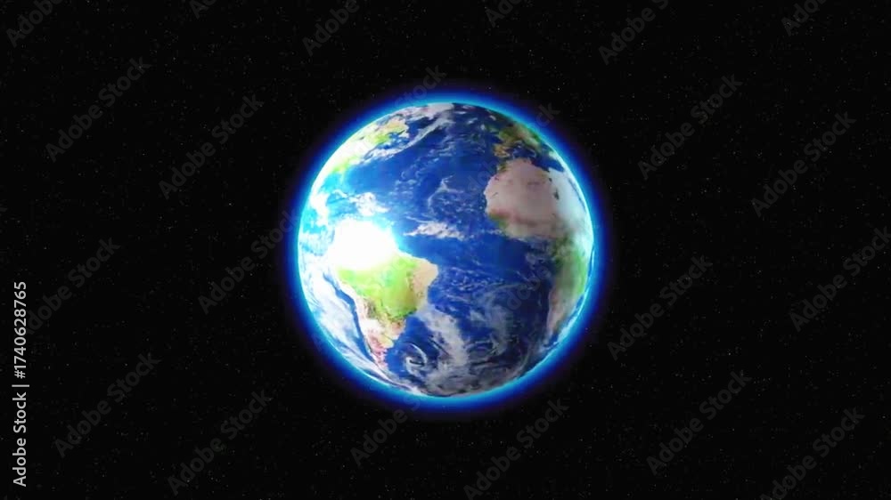 Realistic Earth spinning and rotating animation | planet globe rotation ...