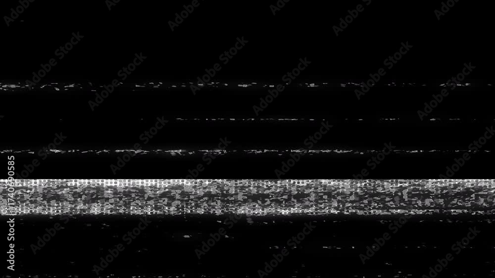 Retro VHS tracking error overlay with static noise, damaged distortion ...