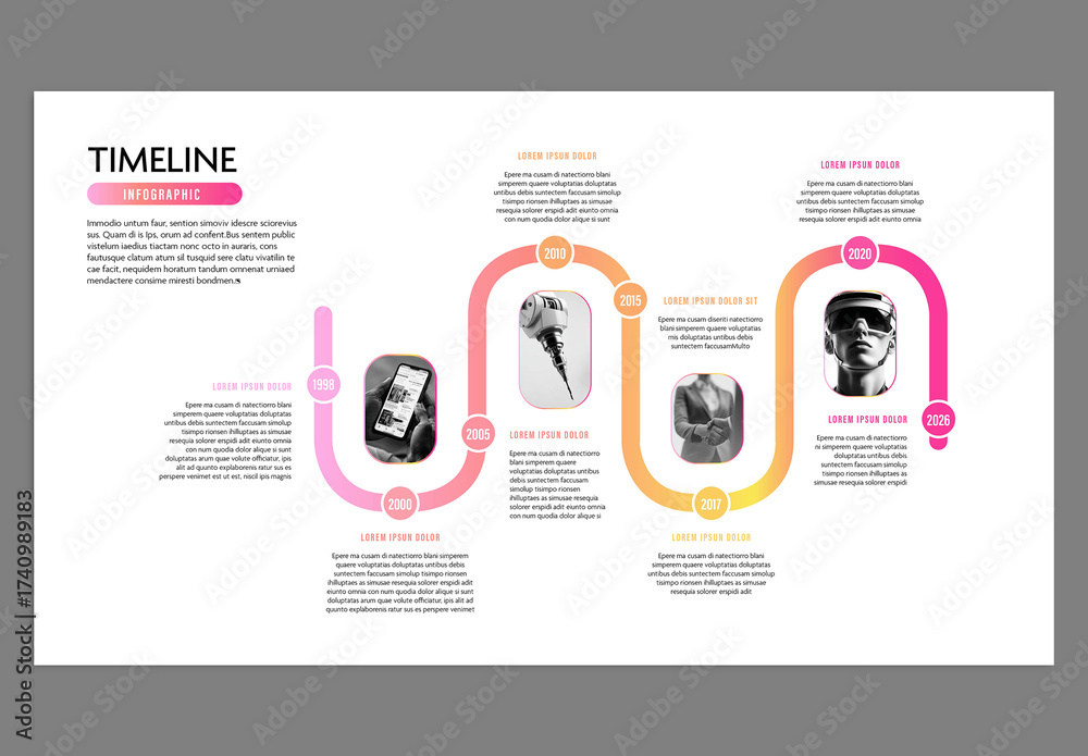Timeline Curve Infographic Stock Template | Adobe Stock