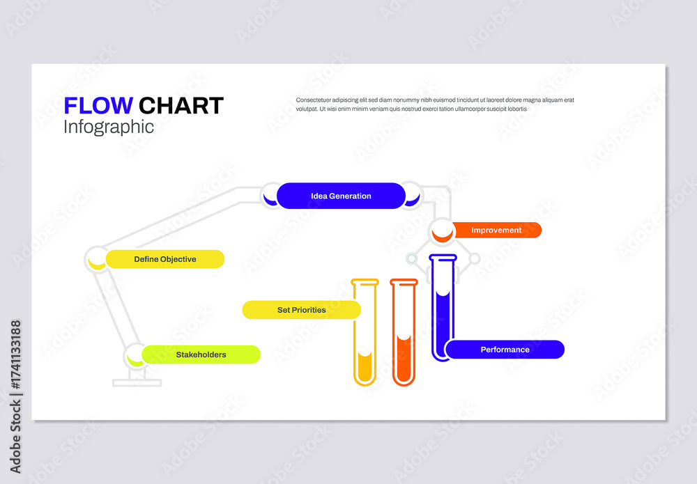 Modern Flowchart Infographic Layout for Company Growth and Strategy ...