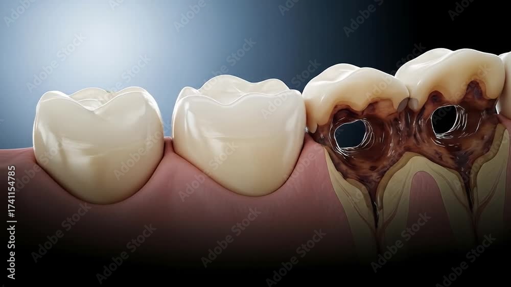 Tooth Decay Progression Detailed 3D Animation of Dental Cavities and ...