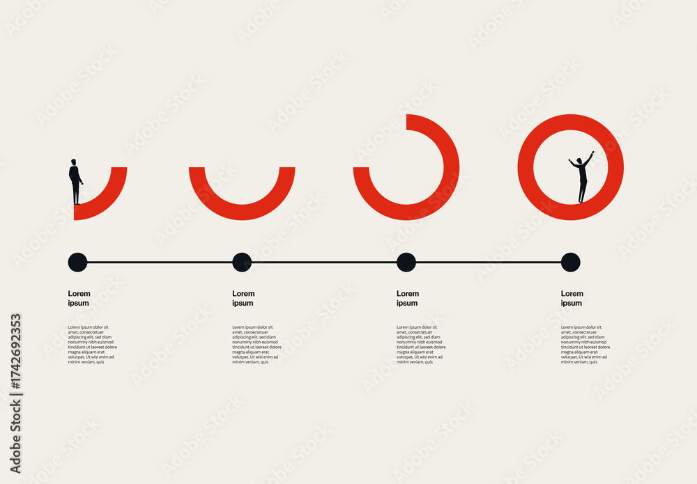 Business Growth Strategy Infographic Template with Completing Circle ...