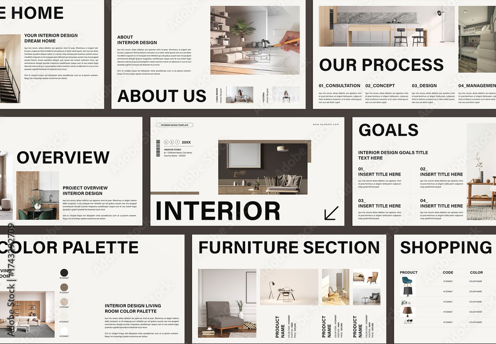 Interior Design Presentation Template Stock Template | Adobe Stock