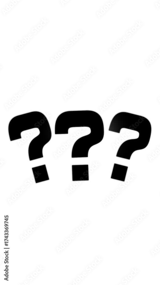 Animation Question mark of three question marks symbol. Alpha channel ...