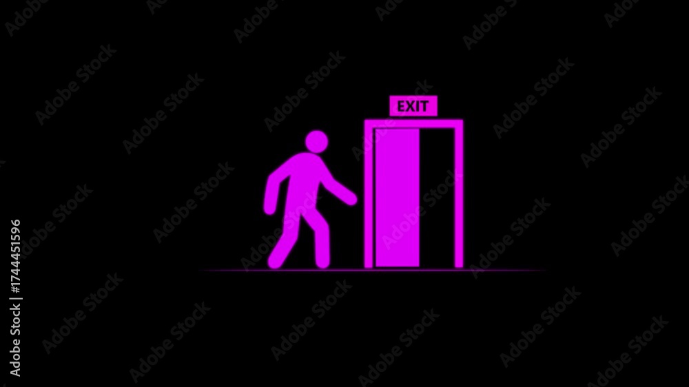 exit symbol emergency exit symbol, Simple pictogram of human and open ...