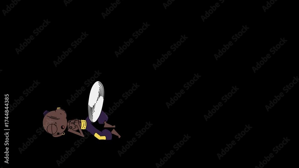 2D animated character death, flying backward and hitting the ground ...