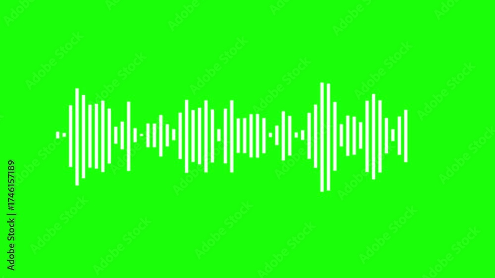 4K white digital audio soundwave visualizer Animation on green screen ...