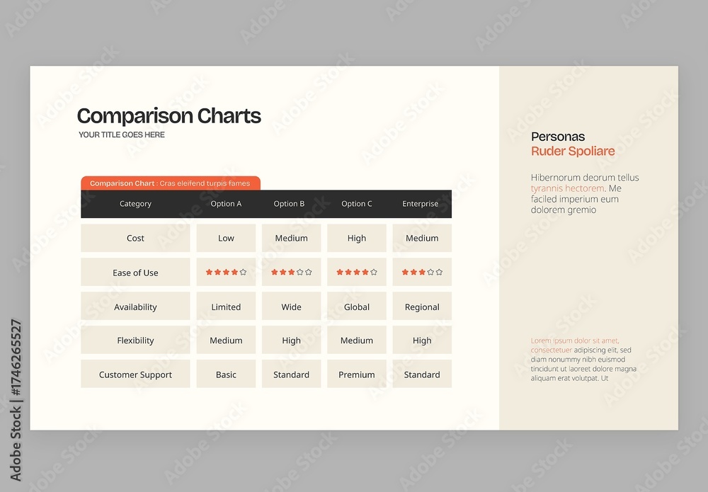 Comparison Chart Table Infographic Template in Modern Corporate Style ...