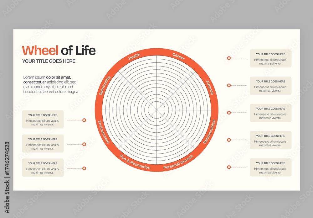 Wheel of Life Spider Chart Infographic Vector with Cute Education Style ...