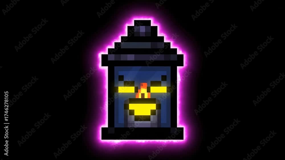 Pixel Art Lantern with Glowing Aura - A Retro Gaming Aesthetic. 素材庫影片 ...