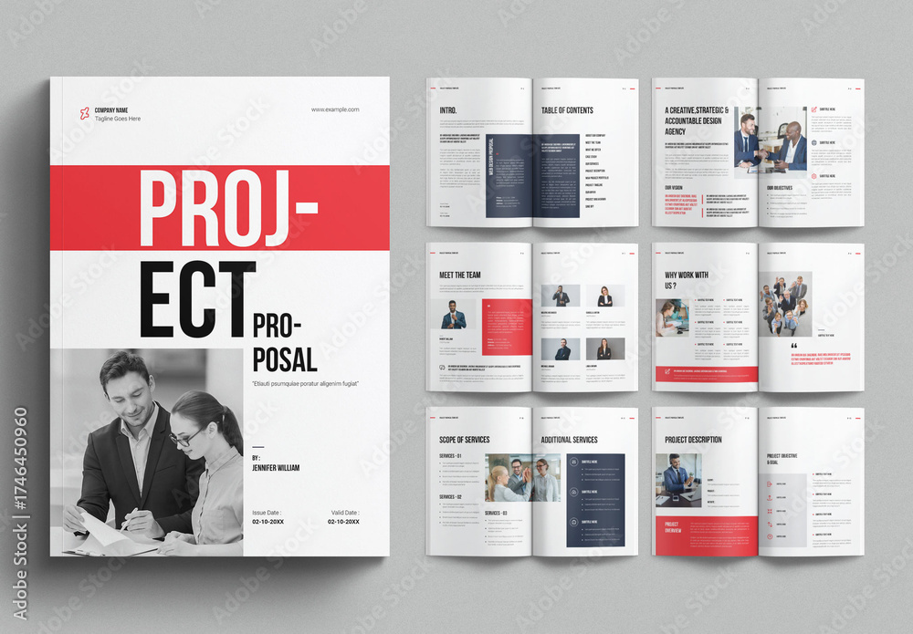 Project Proposal Template Design Layout Stock Template | Adobe Stock
