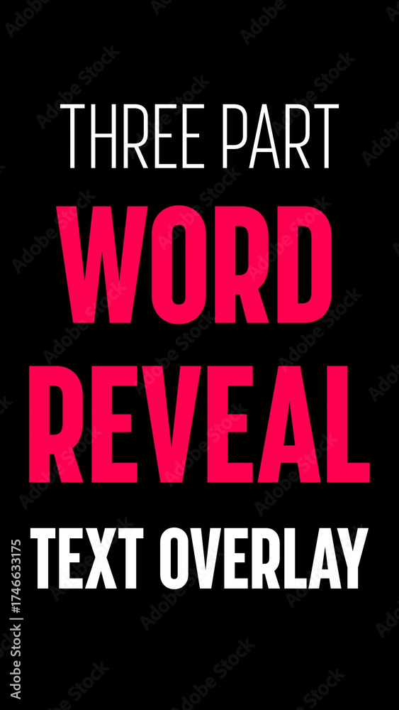 Three Part Word Reveal Flashing Text Vertical Stock Template | Adobe Stock