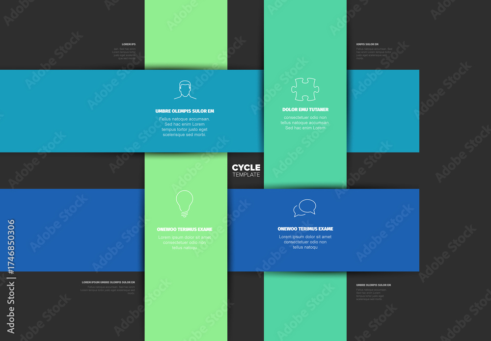 Modern Cycle Infographic Template in Material Design Style Stock ...