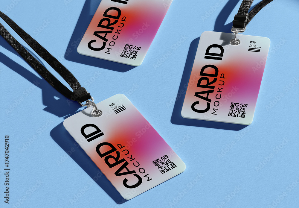 Multiple ID Cards Mockup Stock Template | Adobe Stock