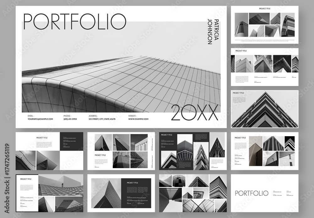 Architecture Portfolio Presentation Layout Stock Template | Adobe Stock