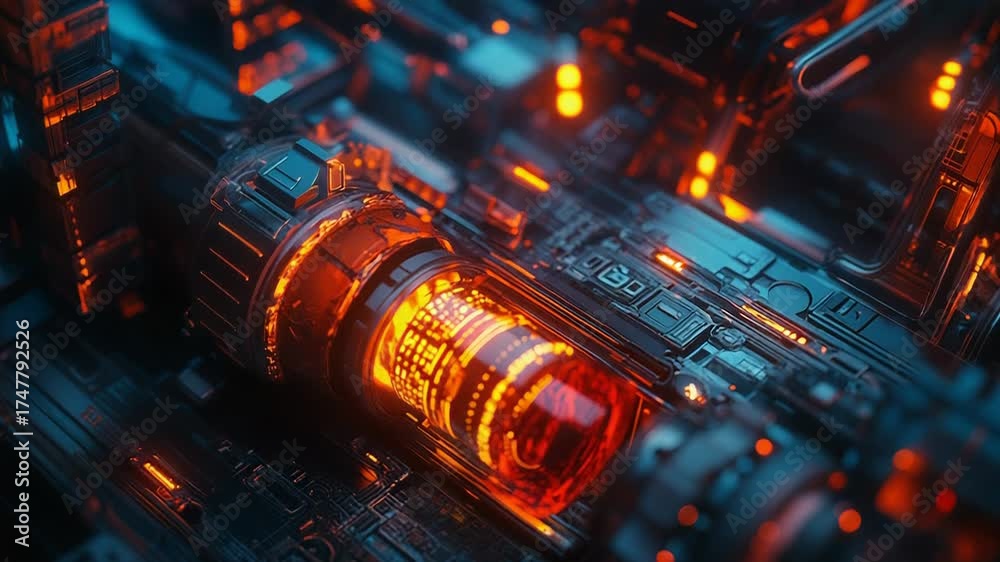 Artificial intelligence processing data inside advanced computer ...