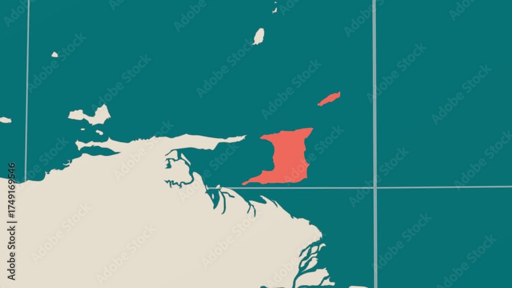 Trinidad and Tobago map. Animated zoom into the country on the Globe in ...