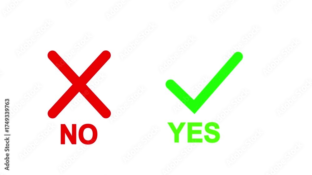 wrong and right symbol animation Green Tick, Red Cross, Correct and ...