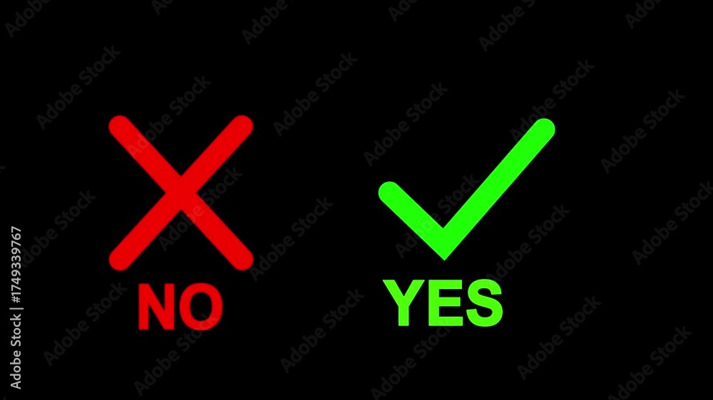 wrong and right symbol animation Green Tick, Red Cross, Correct and ...