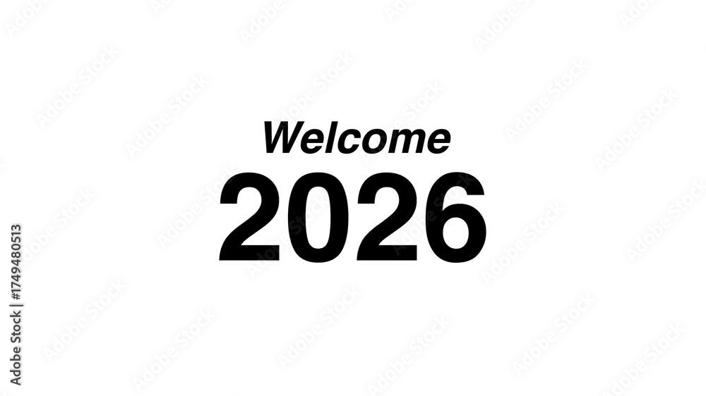 animation happy new year 2026.goodbye 2025 and welcome 2026 on white ...